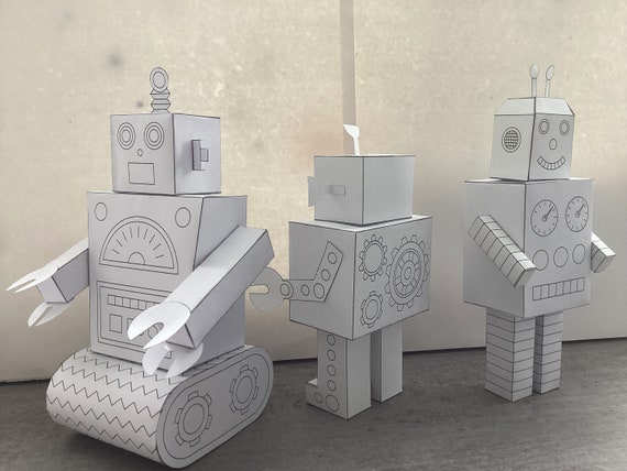 Printable Robot Papercraft Template Pin On Kids Valentine's