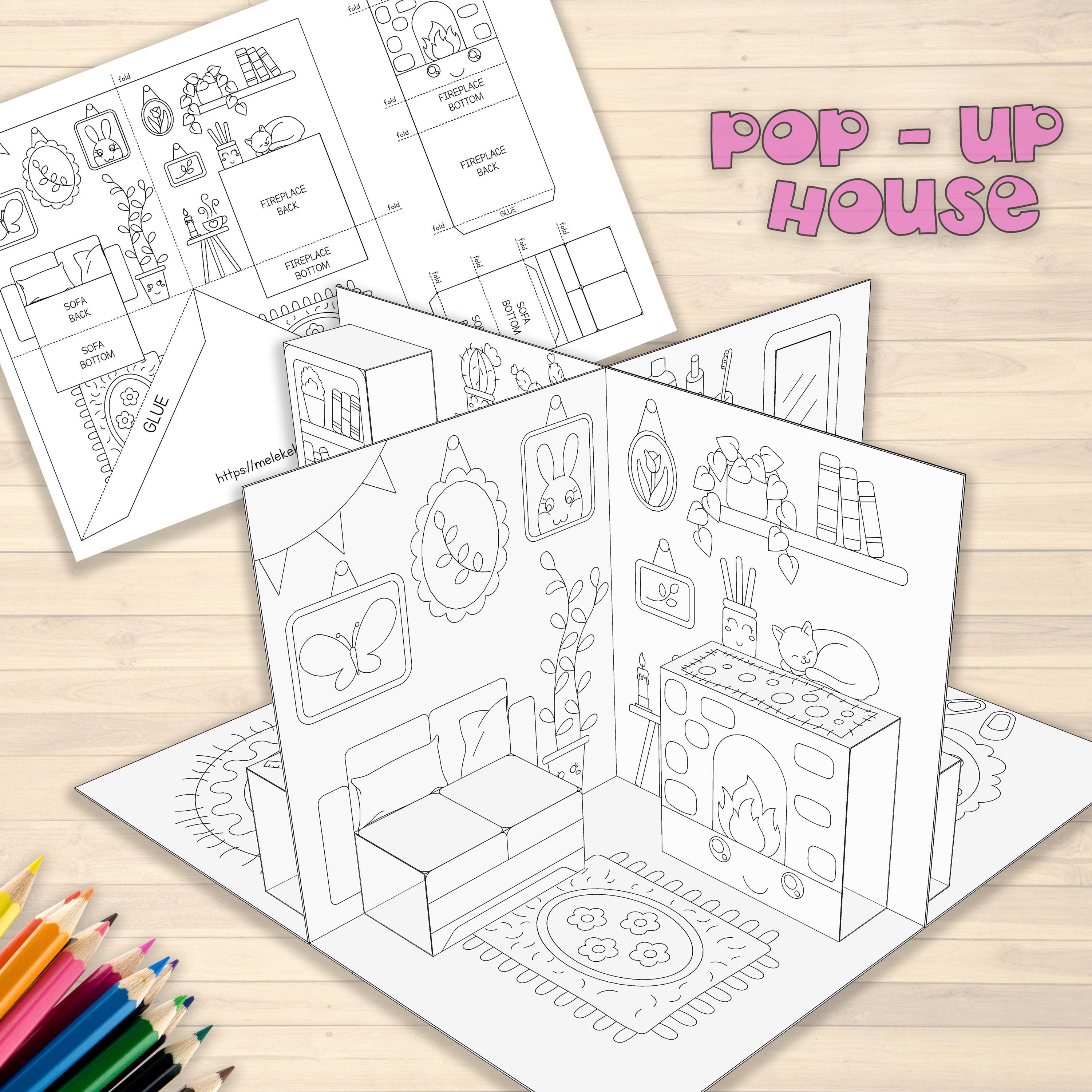 Pop-up Paper House Template Printable Craft Sheets, Activity Sheets ...