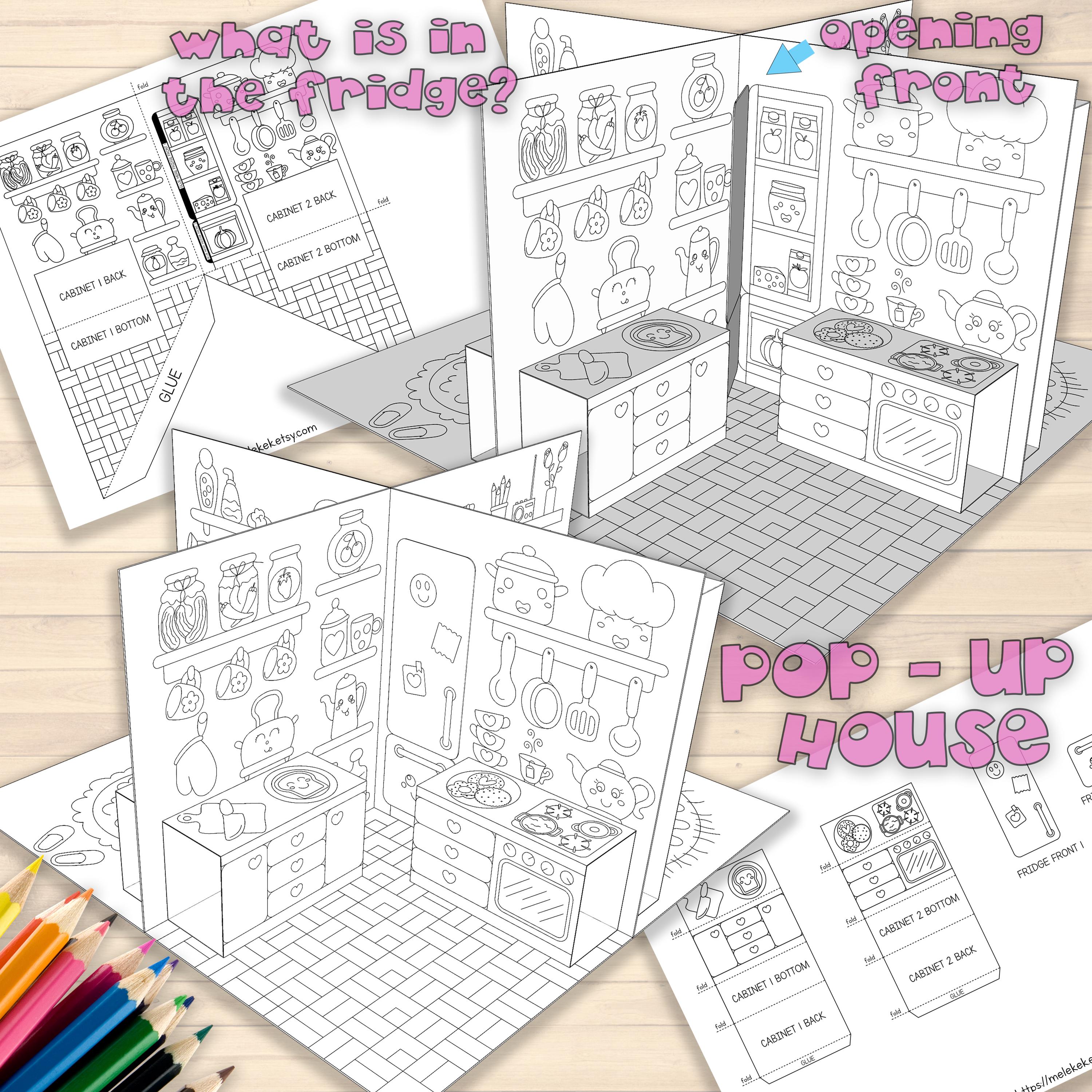 Pop-up Paper House Template Printable Craft Sheets, Activity Sheets ...