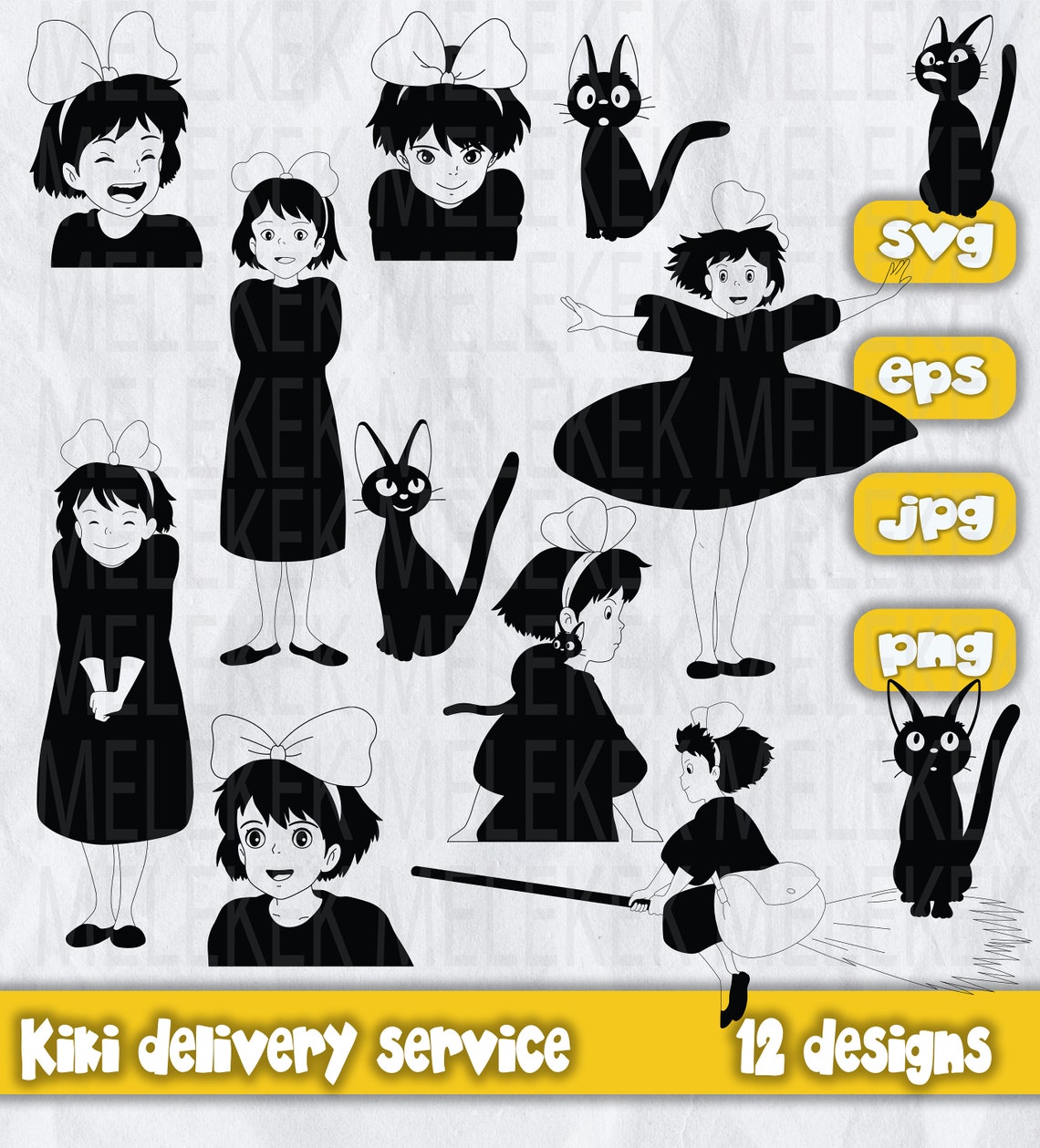 Kiki Svg, Kiki's Delivery Service Inspired SVG EPS PNG, Anime Svg, Kiki ...