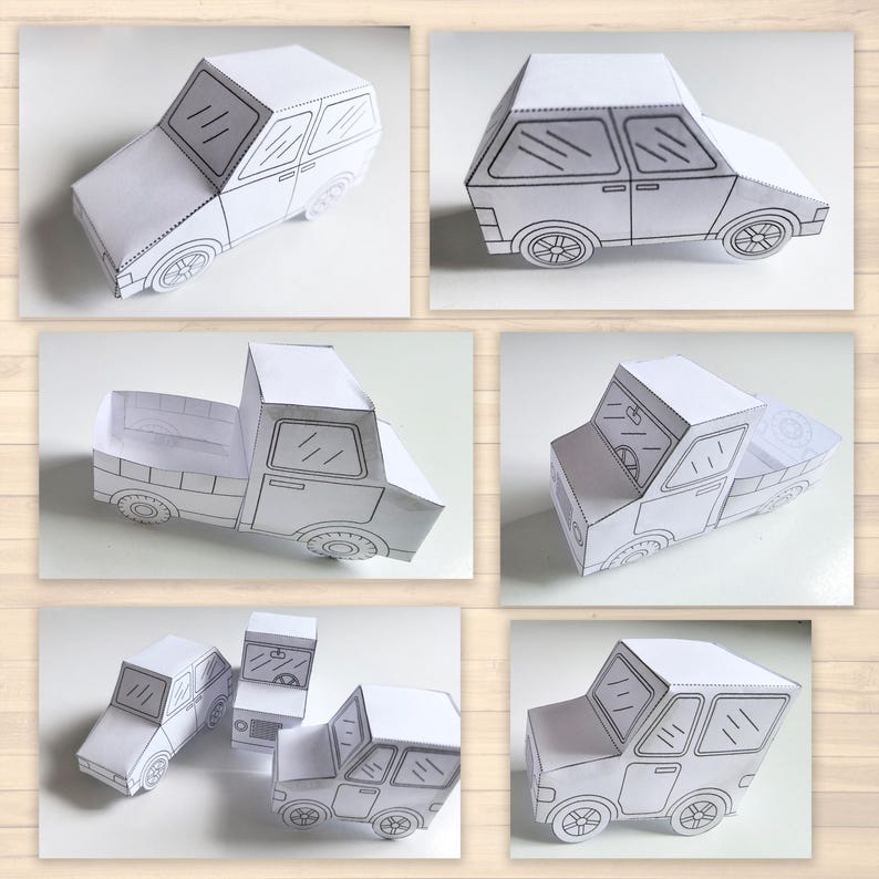 Car Template Printable Craft Sheets, Car Paper 3D Activity Sheets ...