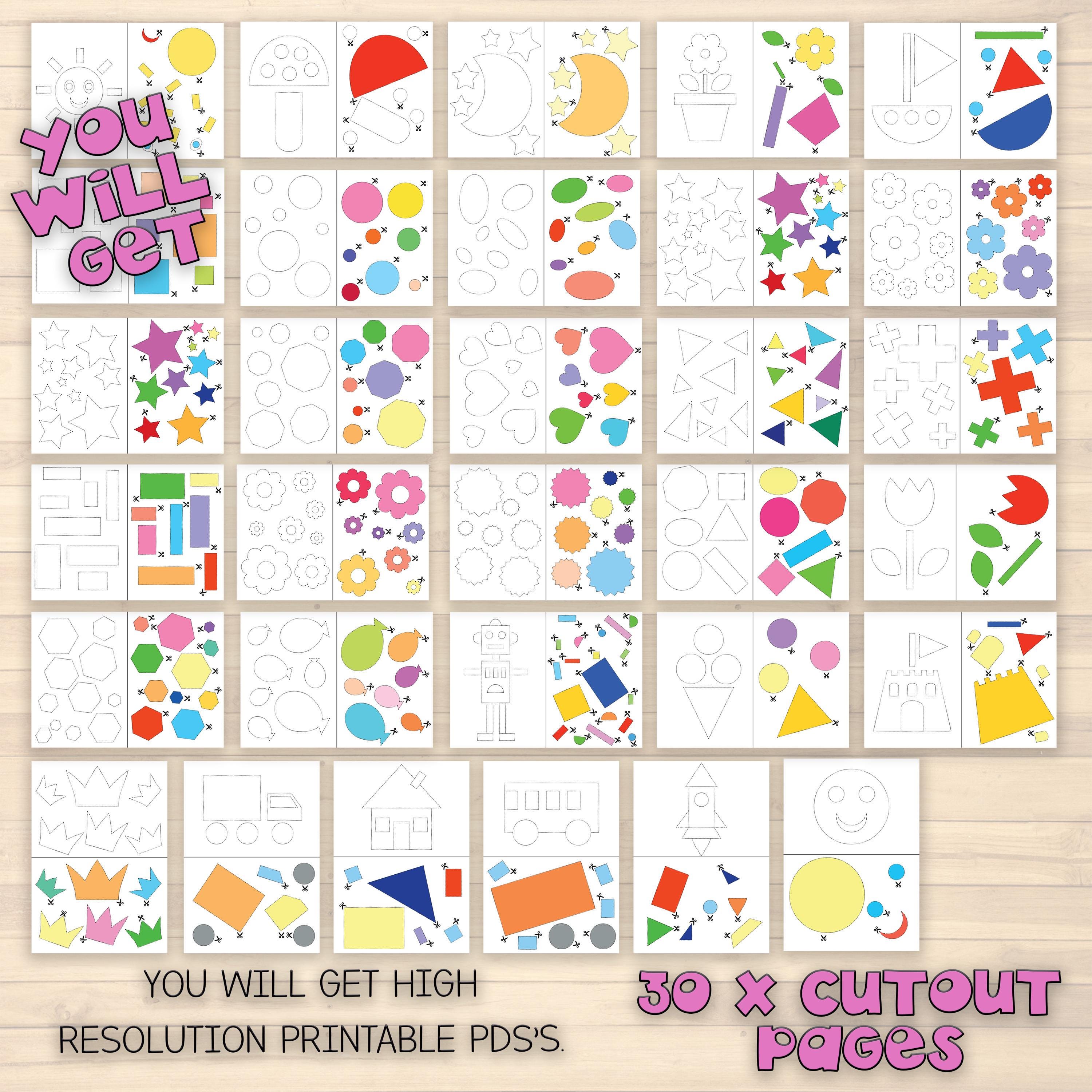 Montessori Cut and Paste Preschool Activities, Paper Kids Craft ...