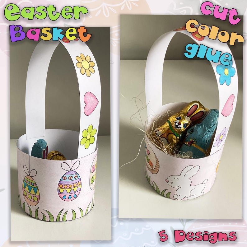 Easter Baskets Template Printable Craft Sheets, Activity Sheets, Paper ...