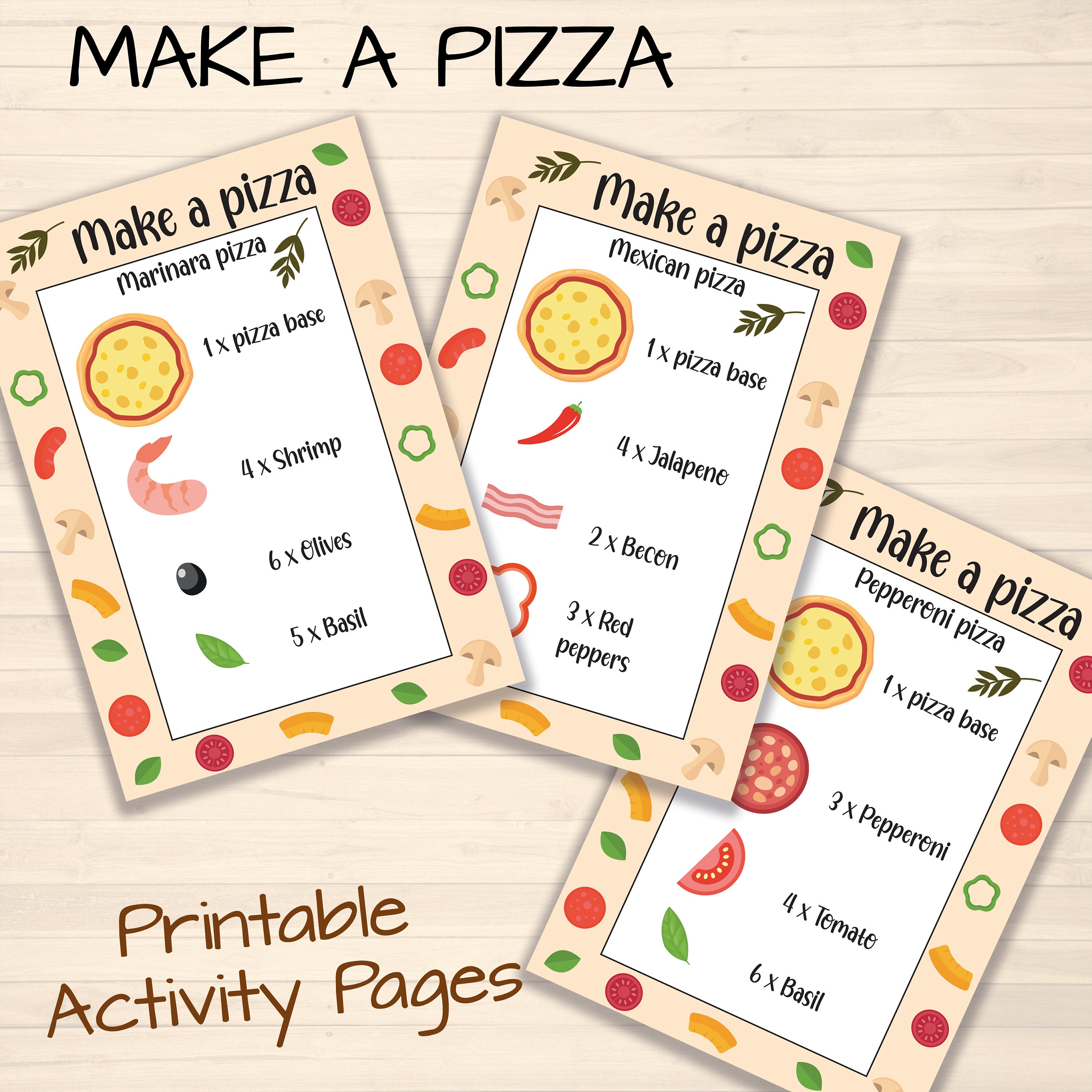 Make Your Own Pizza, Pizza Craft for Children, Pizza Cut and Create ...