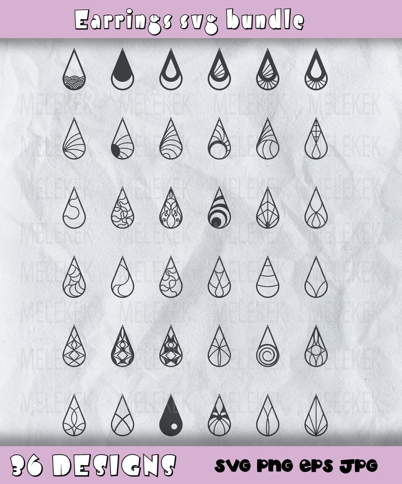 Earrings SVG Bundle, Earrings SVG Download, Earring Cut File, Earrings ...