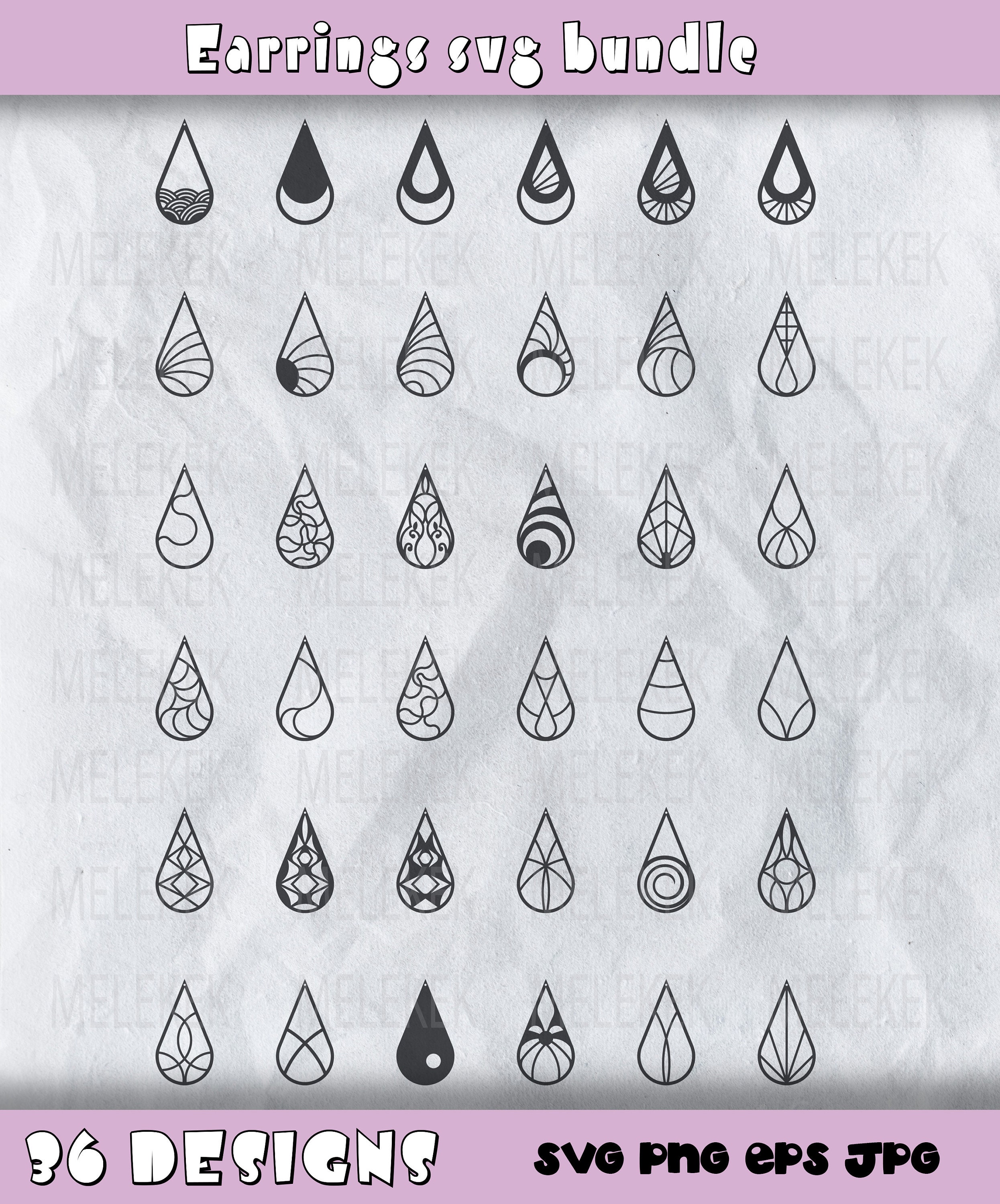 Earrings SVG Bundle, Earrings SVG Download, Earring Cut File, Earrings ...