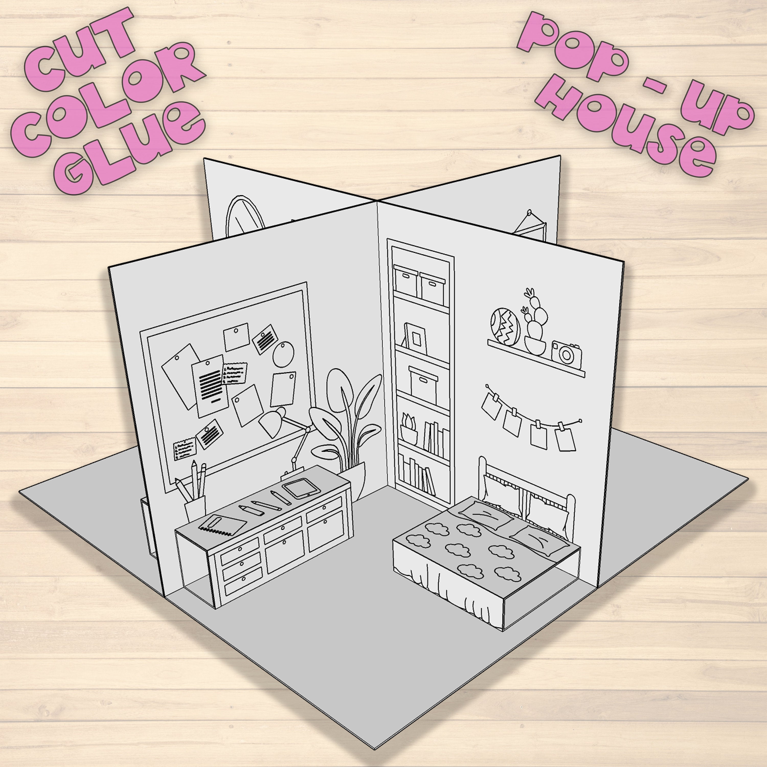 Pop-up Paper House Template Printable Craft Sheets, Activity Sheets ...