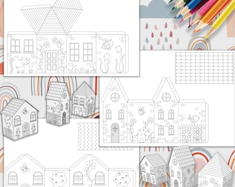 Paper Houses Template Printable Craft Sheets, Activity Sheets, Paper ...