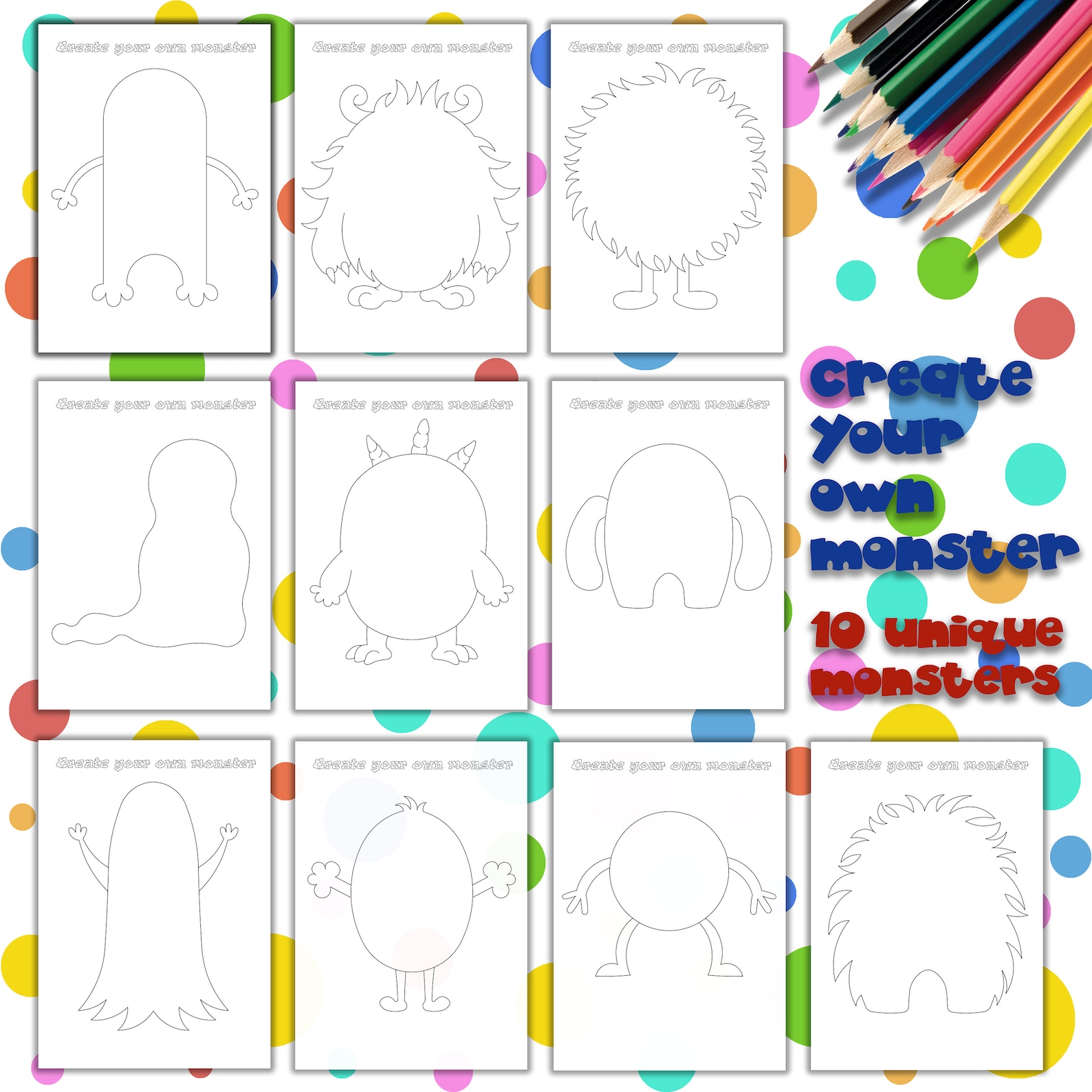 Create Your Own Monster Printable Craft Sheets, Activity Sheets, Paper ...