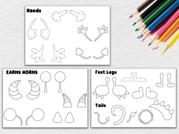 Plantillas De Partes Del Cuerpo De Monstruos Un Monstruo Verde De Un