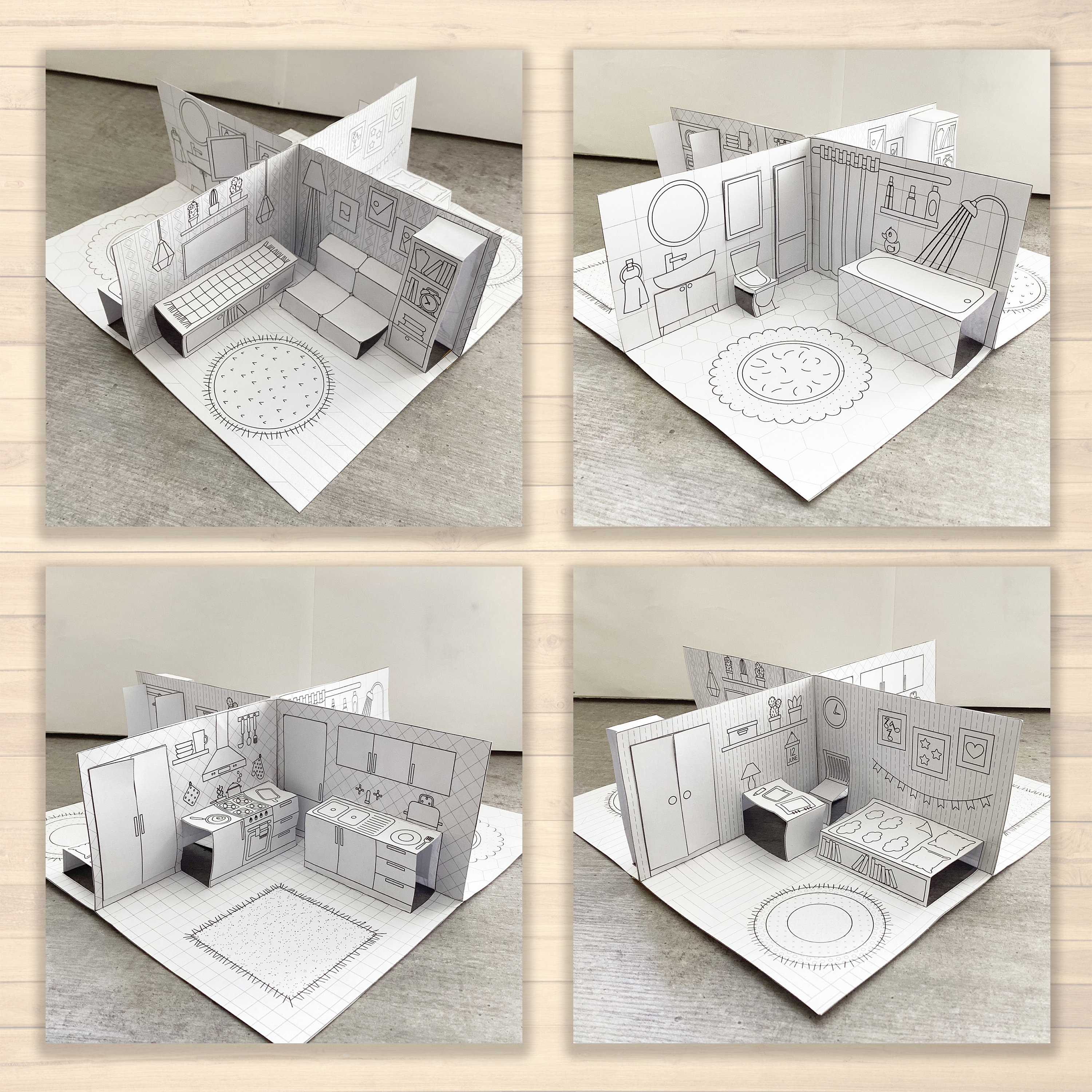 Pop-up Paper House Template Printable Craft Sheets, Activity Sheets ...