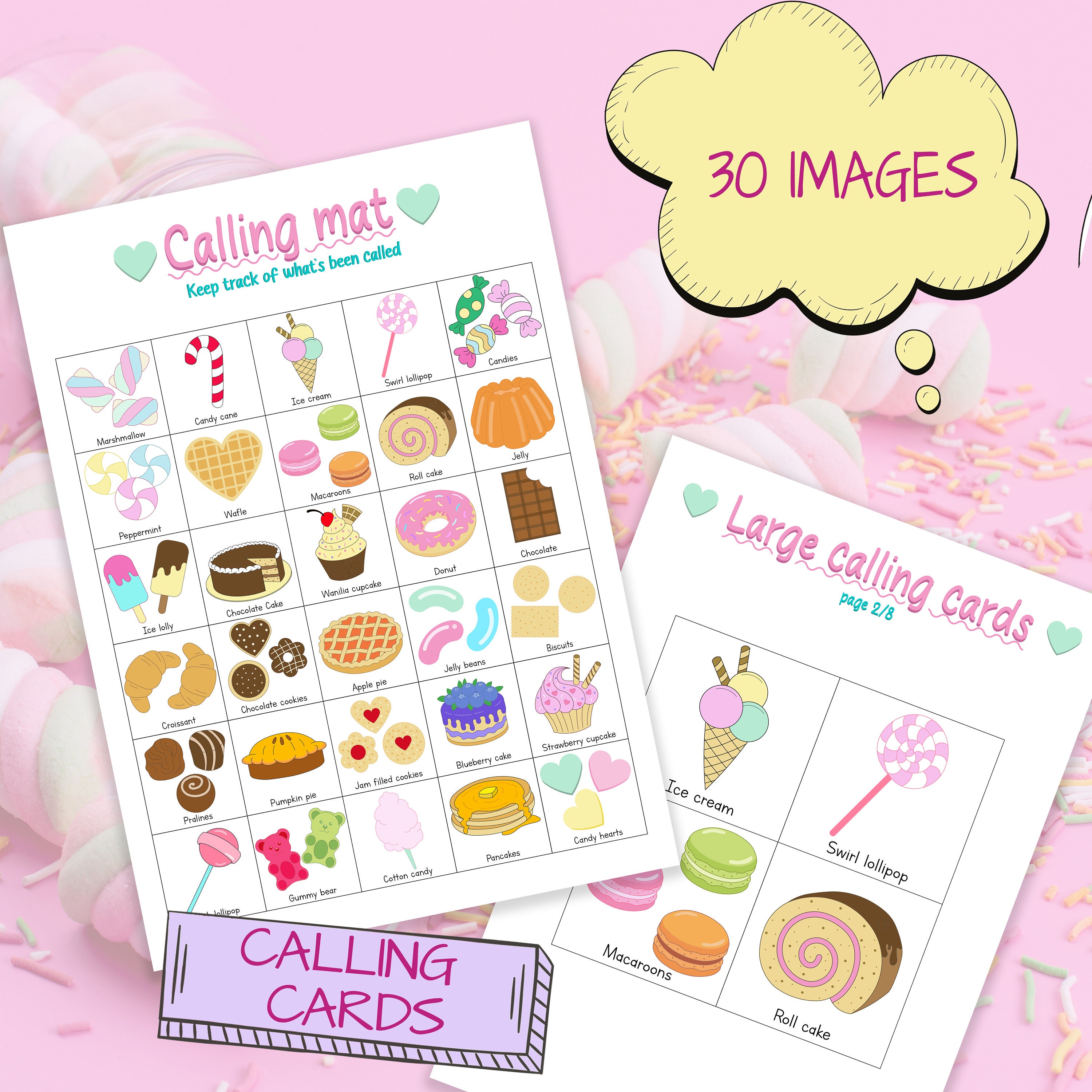Sweet Treat Bingo, 30 Sweet Treat Bingo Cards, Party Game, Summer ...