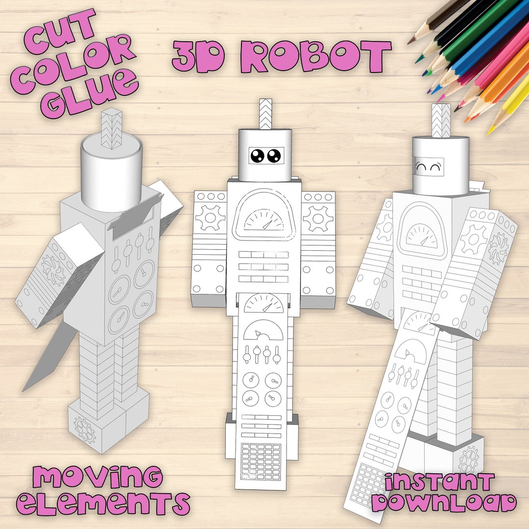 Robot Template Printable Craft Sheets, Activity Sheets, Paper Craft Kit ...