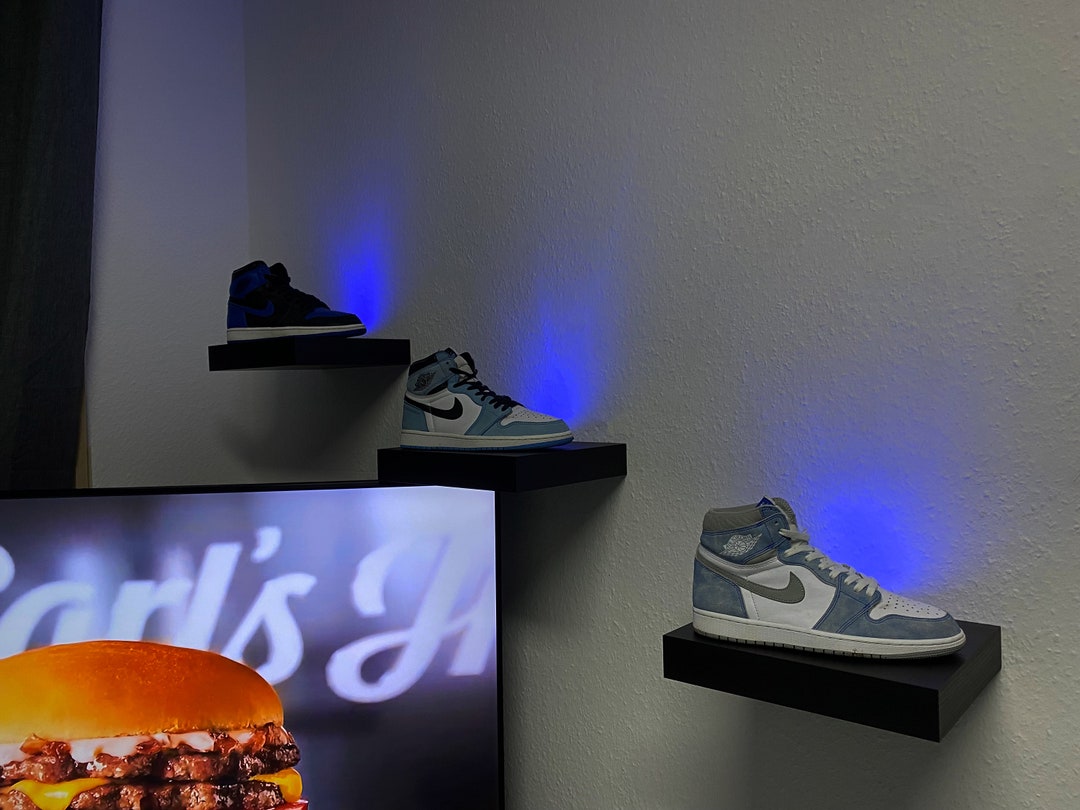 Illuminated Shelf, Gaming Room, Shoe Rack, Sneaker, Floating Shelf ...