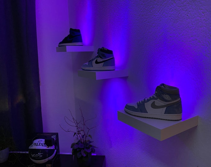 Illuminated Shelf Shoe Rack Sneaker Floating Shelf Gift - Etsy UK