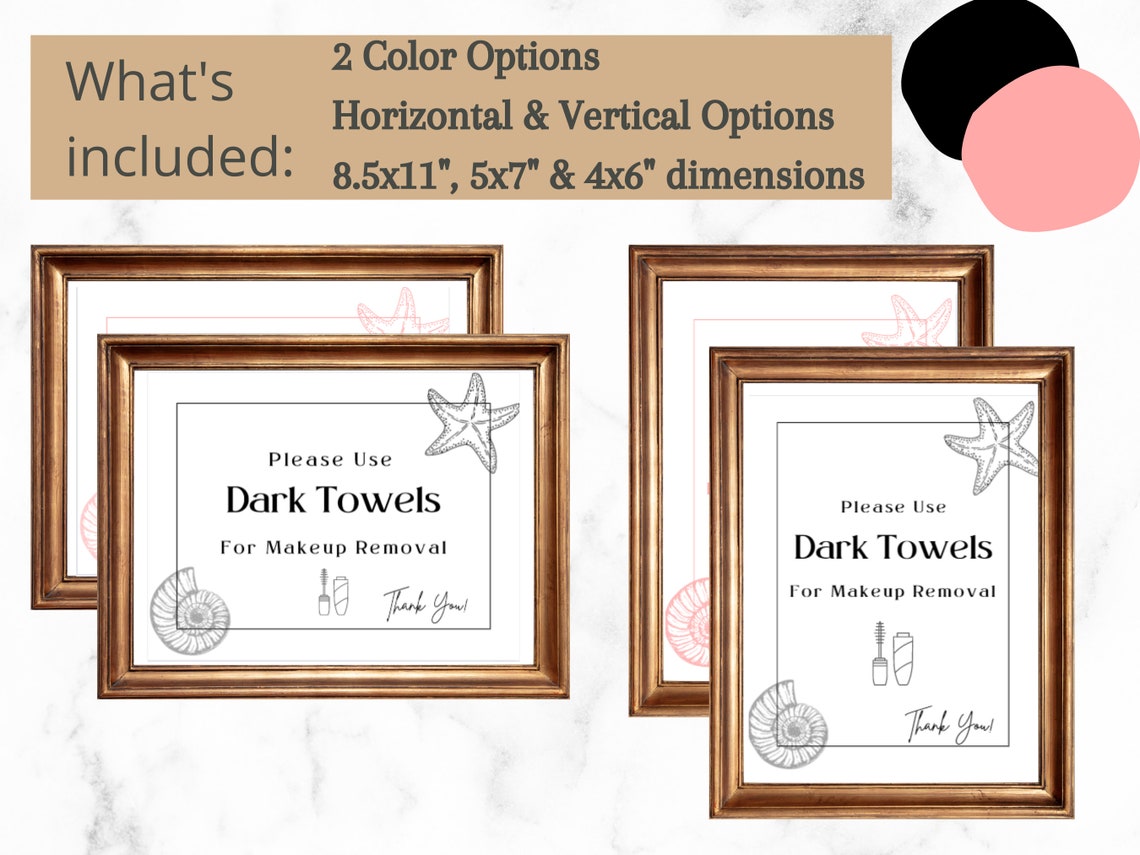 Airbnb Makeup Towel Sign Template | Beach Airbnb Bathroom Sign | Airbnb ...