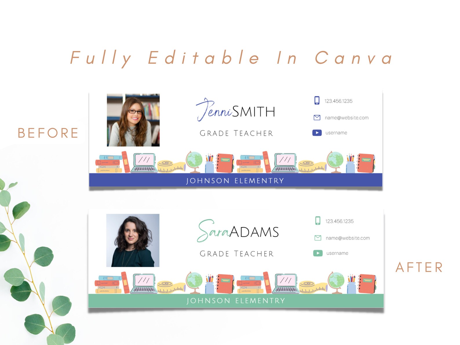 Email Signature Template Teacher | Signature Logo | Gmail Signature ...