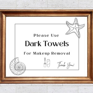 Airbnb Makeup Towel Sign Template | Beach Airbnb Bathroom Sign | Airbnb ...