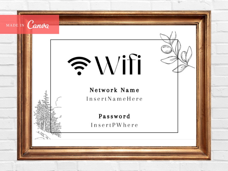 Airbnb Wifi Sign Template | Airbnb Sign | VRBO | House Manual | VRBO ...