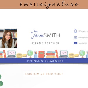 Email Signature Template Teacher | Signature Logo | Gmail Signature ...