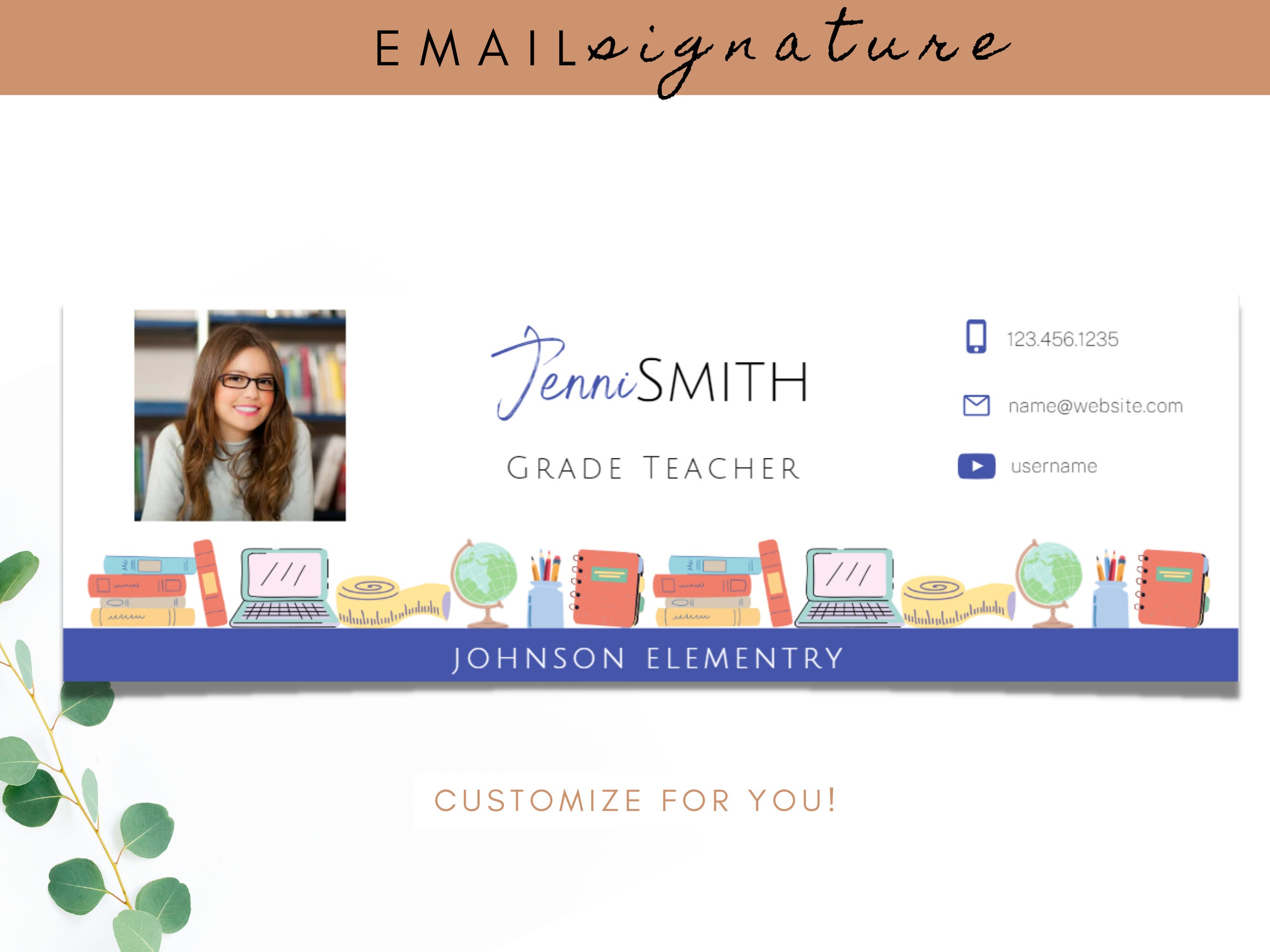 Email Signature Template Teacher | Signature Logo | Gmail Signature ...