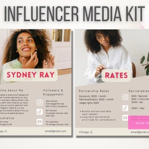3 Page Influencer Media Kit | Tiktok | Influencer Rate Sheet ...