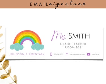 Email Signature Template Teacher | Signature Logo | Gmail Signature ...