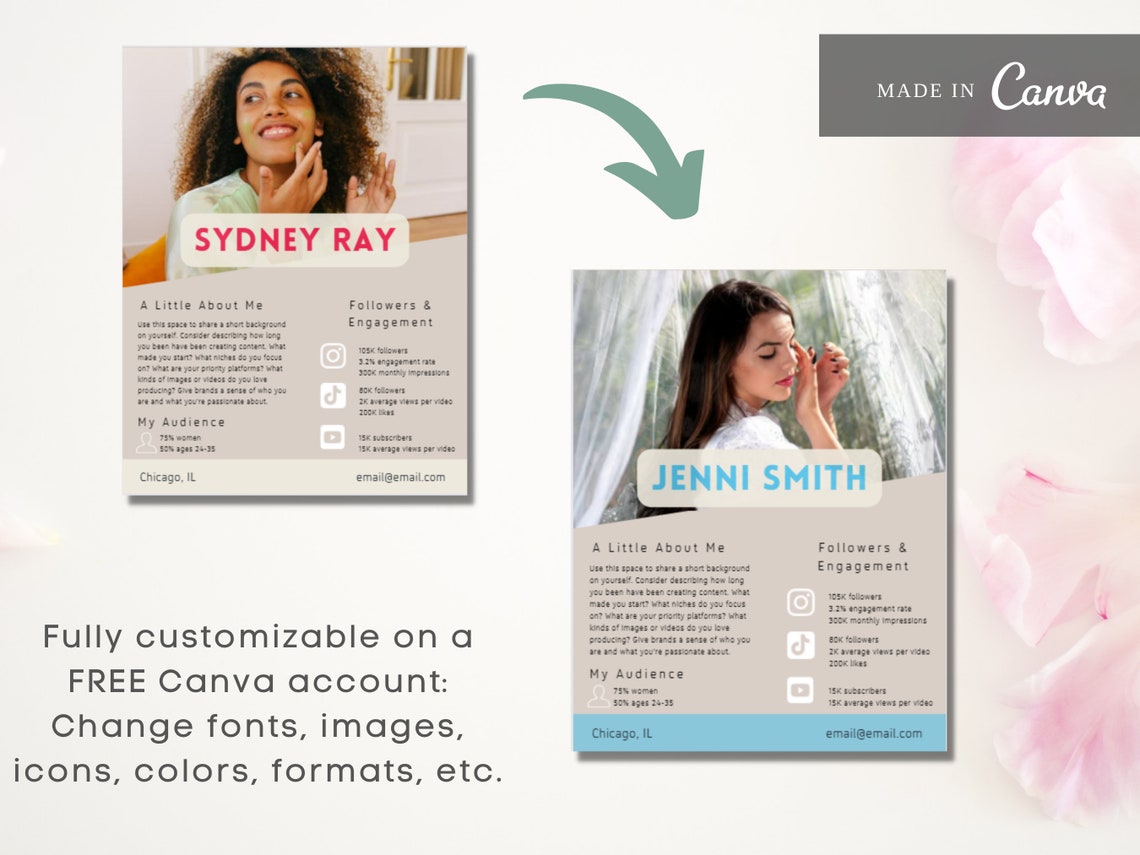 3 Page Influencer Media Kit | Tiktok | Influencer Rate Sheet ...