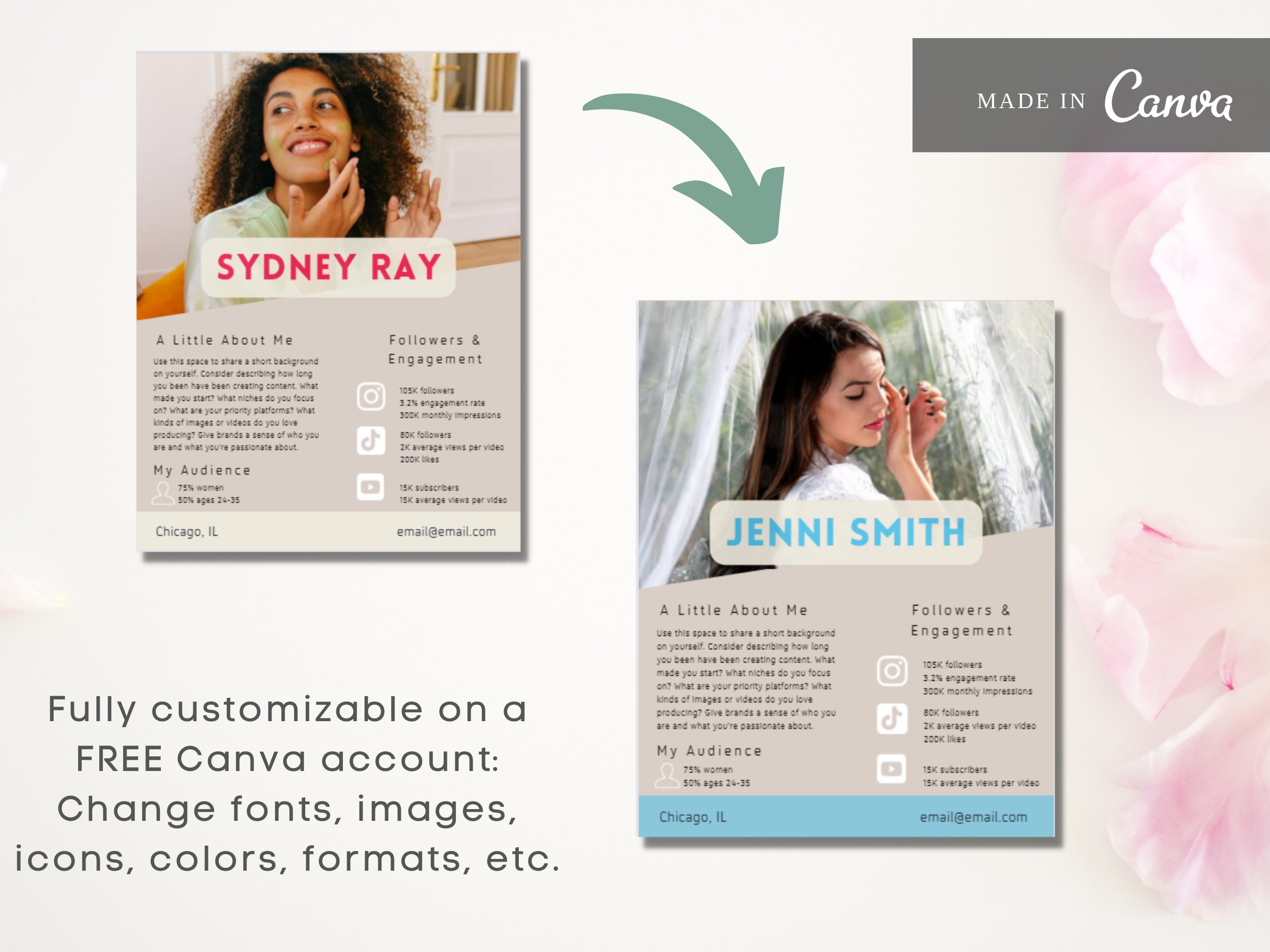 3 Page Influencer Media Kit | Tiktok | Influencer Rate Sheet ...