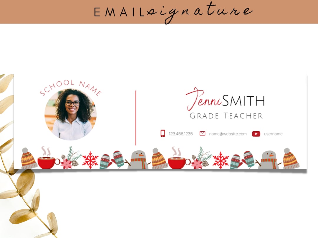 Email Signature Template Teacher | Signature Logo | Gmail Signature ...