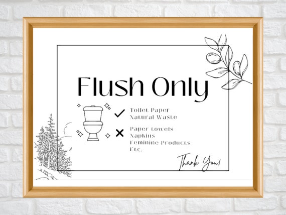 Airbnb Flush Sign Template Airbnb Bathroom Sign VRBO | Etsy