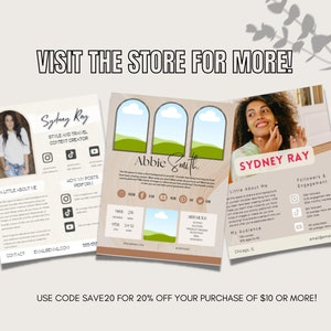 Influencer One Sheet | Influencer Media Kit Template | Influencer Rate ...