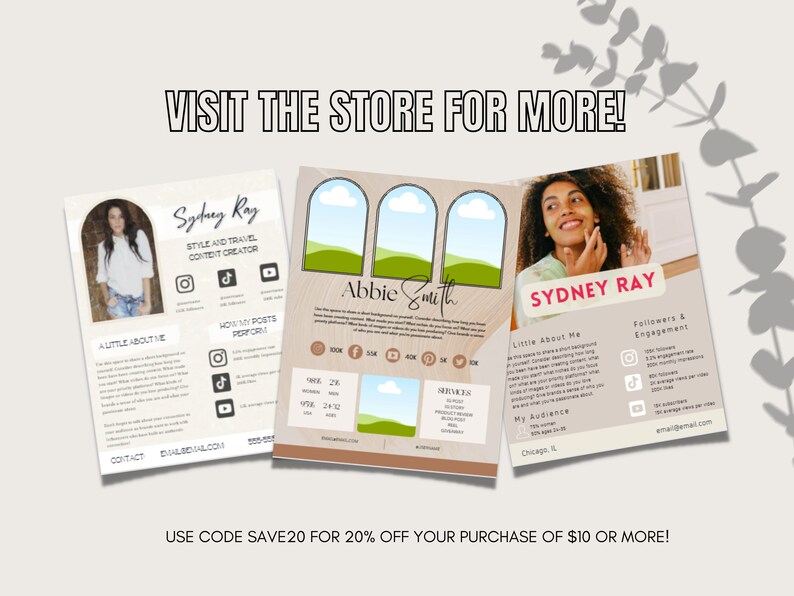 Influencer One Sheet | Influencer Media Kit Template | Influencer Rate ...