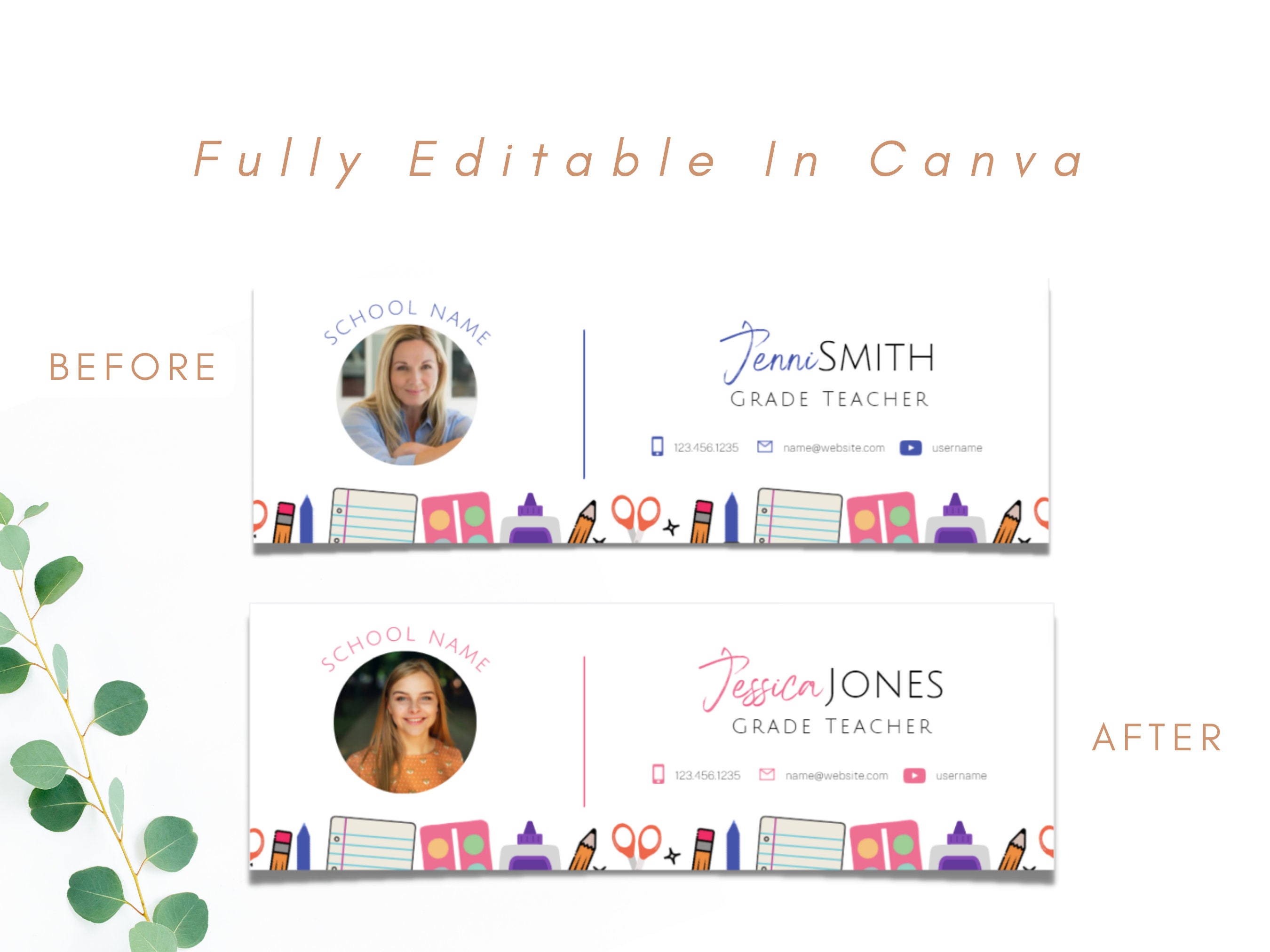 Email Signature Template Teacher | Signature Logo | Gmail Signature ...