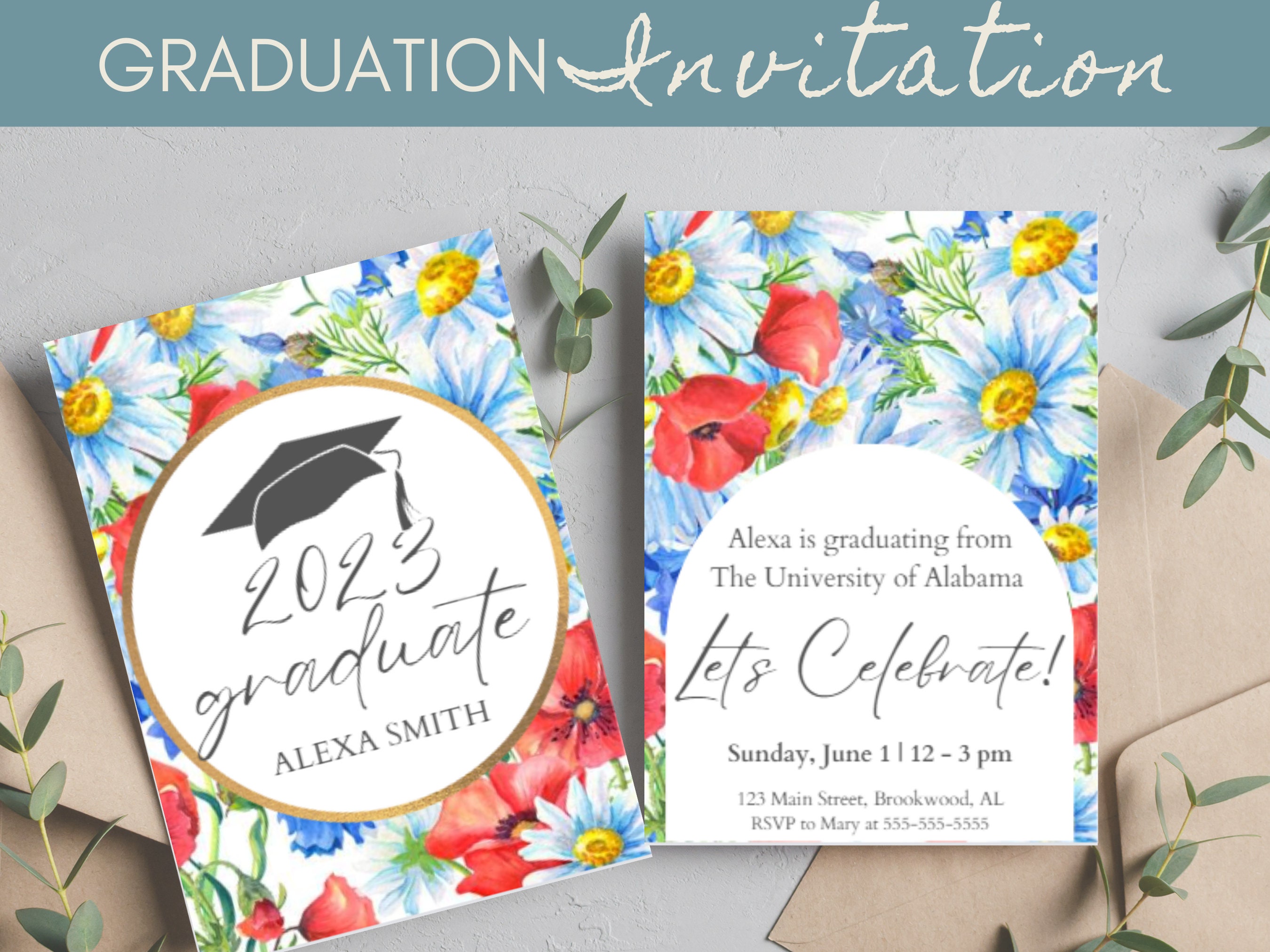 Graduation Invitation Template Graduation Invites Graduation Invitation ...