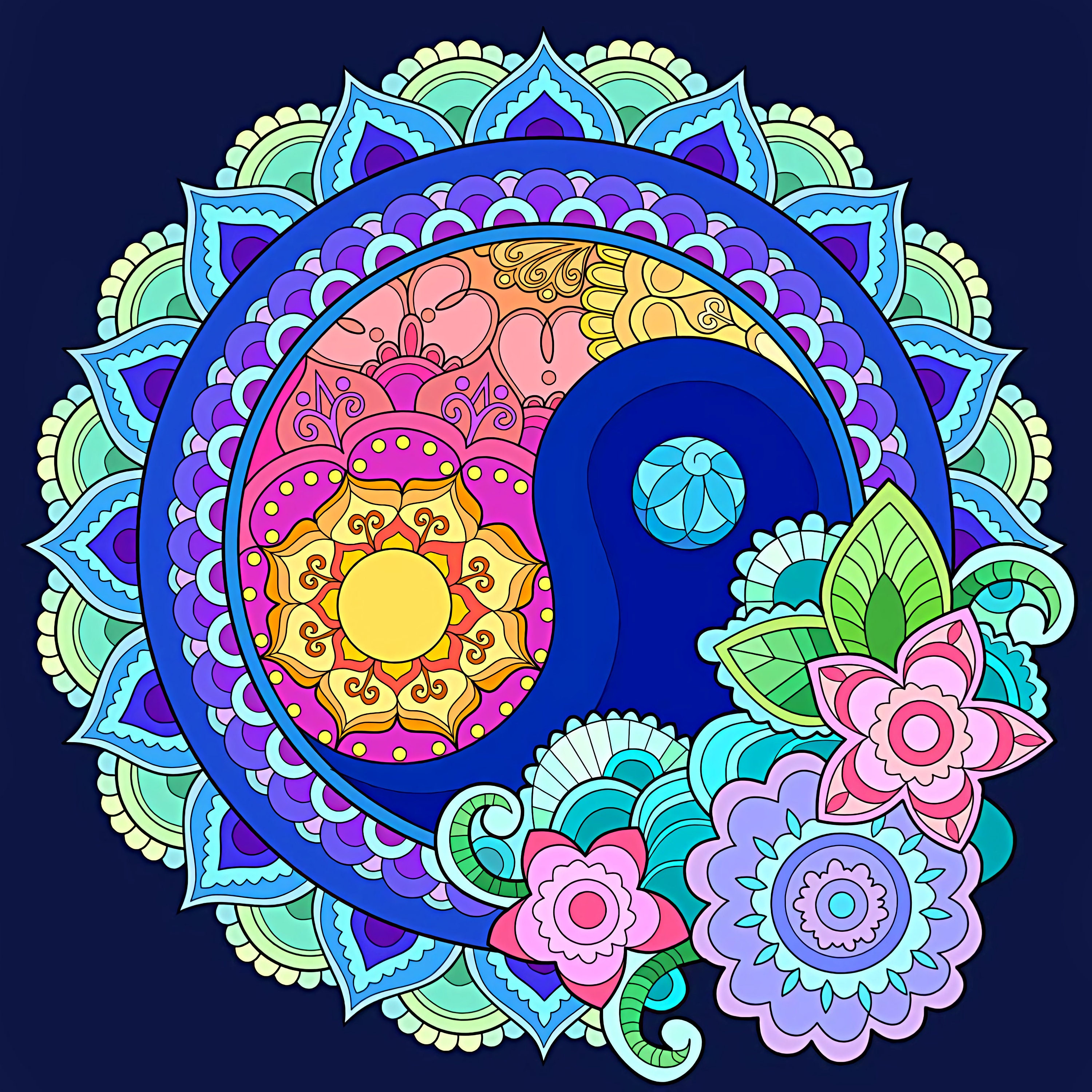 50 Mandala Coloring Pages - Etsy