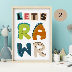 Printable Dinosaur Alphabet Nursery Wall Art, Baby Dinosaur Printable ...