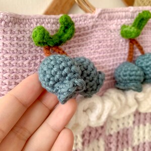 Blueberry Crochet Bag, Purple Geometry Crochet Purse, Cute Fruit ...