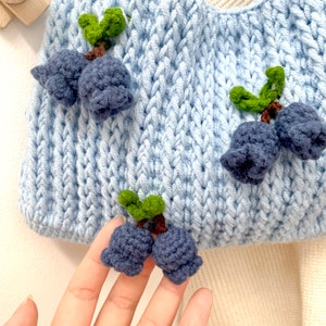 Blueberry Minimalist Crochet Bag, Small Cute Crochet Purse, Aesthetic ...