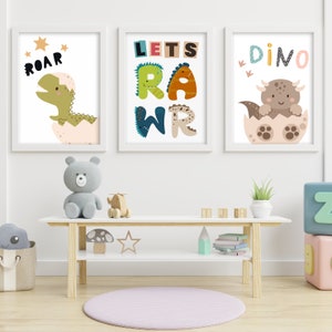 Printable Dinosaur Alphabet Nursery Wall Art, Baby Dinosaur Printable ...