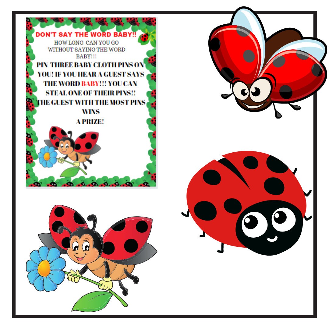Red Ladybug Themed Baby Shower Game Pack Printable Baby - Etsy