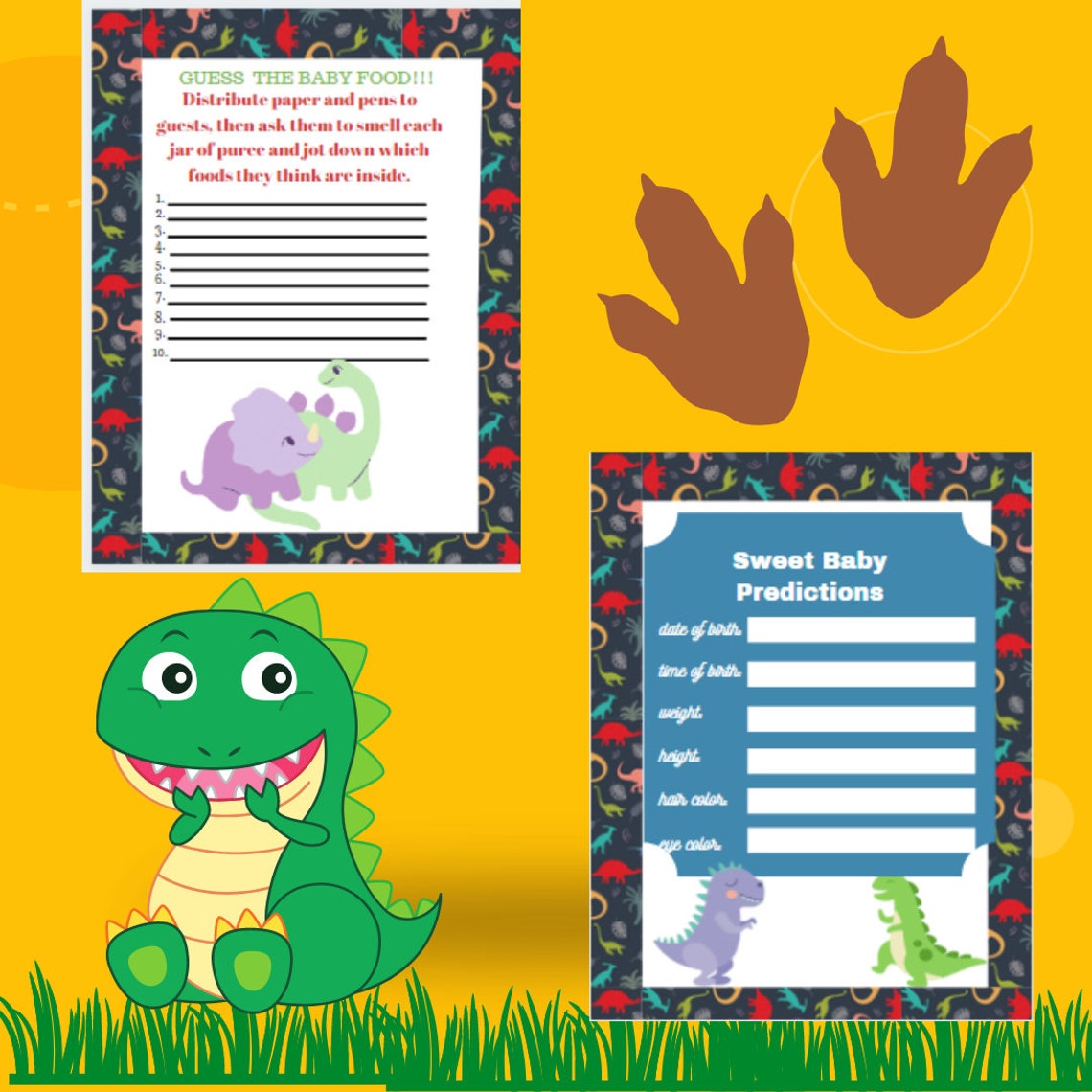 Dinosaur Baby Shower Games , Dinosaur Baby Shower Bundle, Dino Baby ...