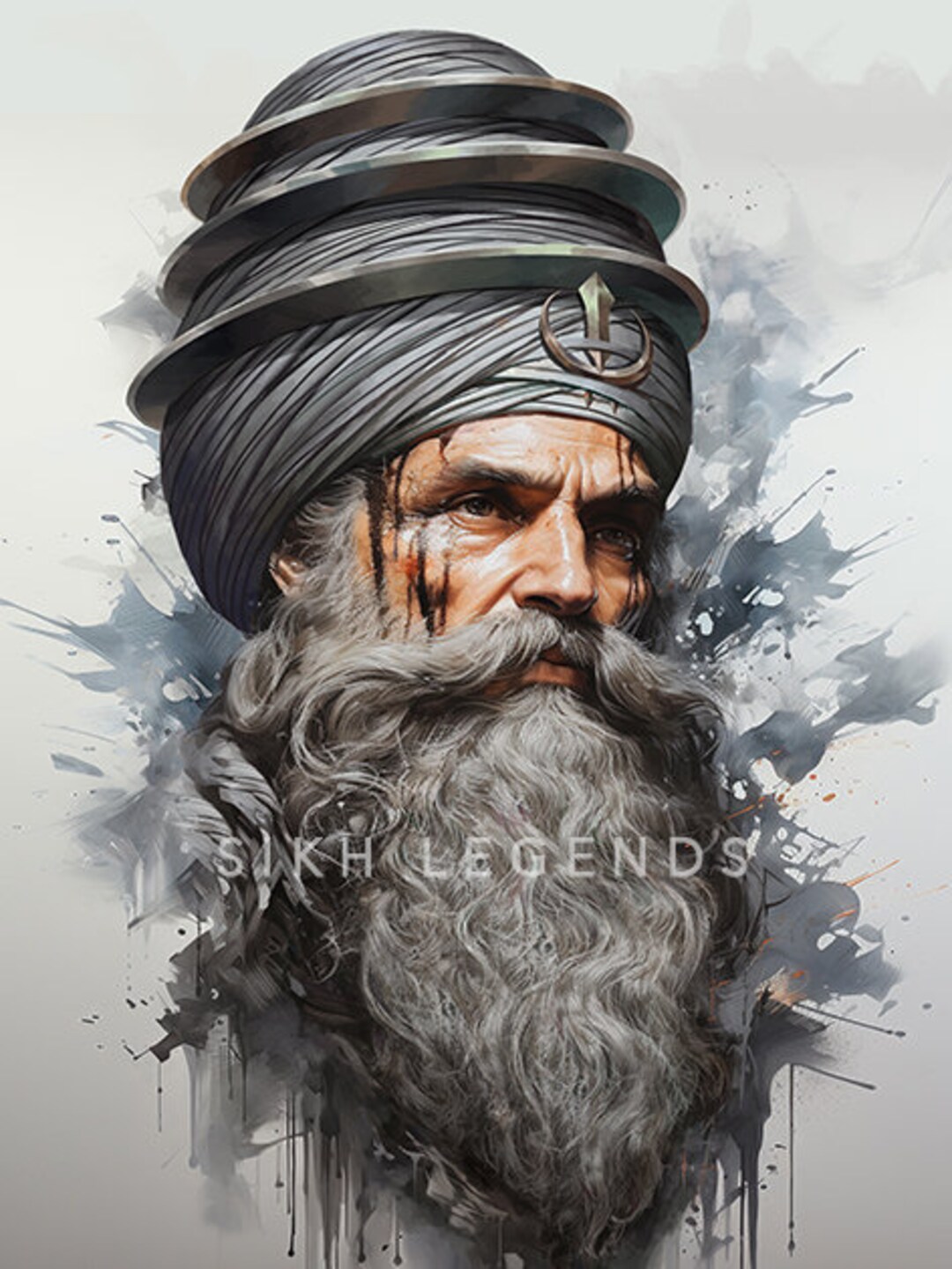 Baba Deep Singh Ji Sikh Sikhart Sikh Guru Sikh Warrior - Etsy
