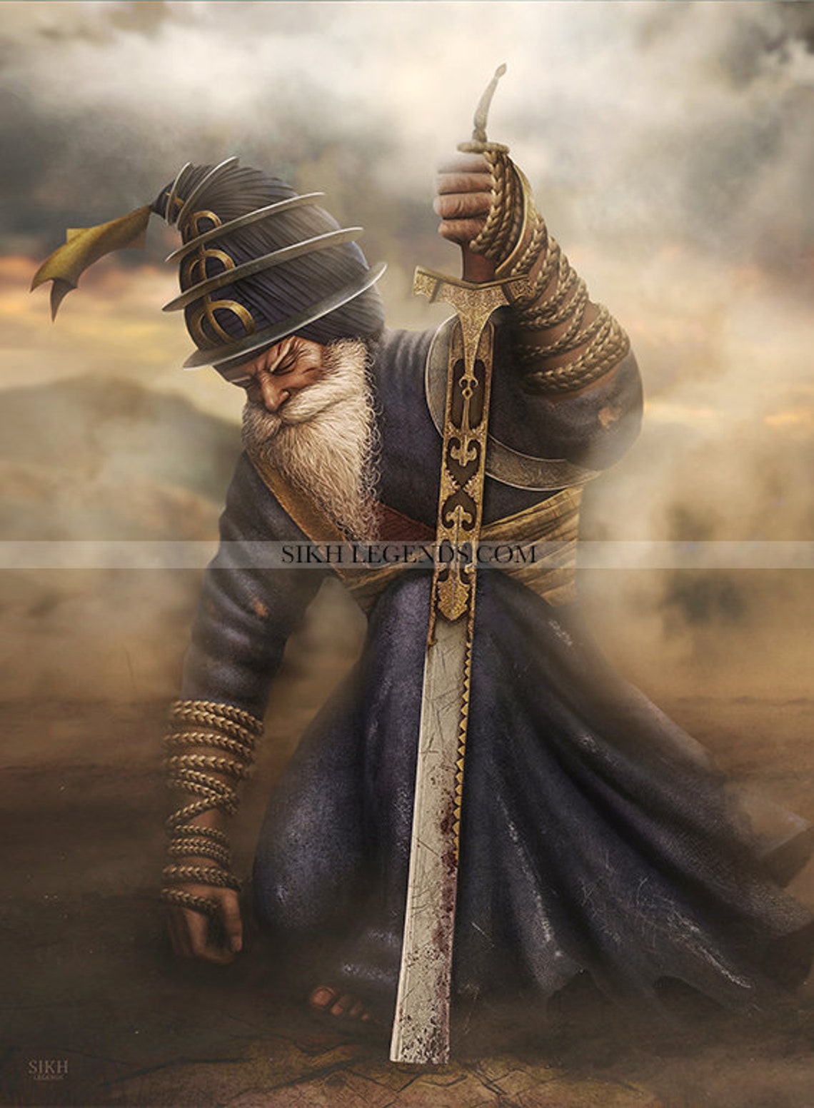 Baba Deep Singh Ji | Sikh | Sikhart | Sikh Guru | Sikh Warrior | Sikh ...