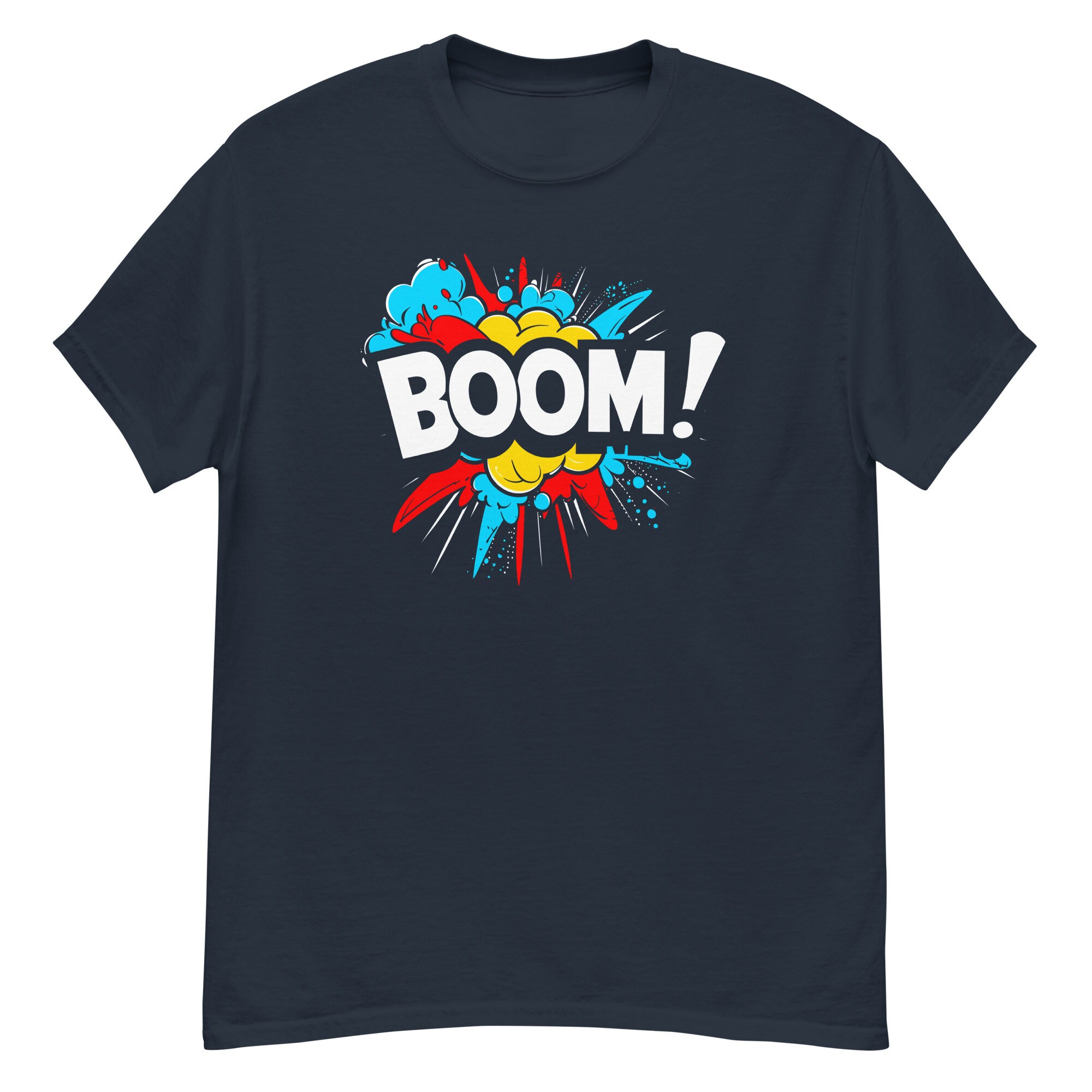Men's Classic Tee boom Text T-shirt Step Out With a Bang With This ...