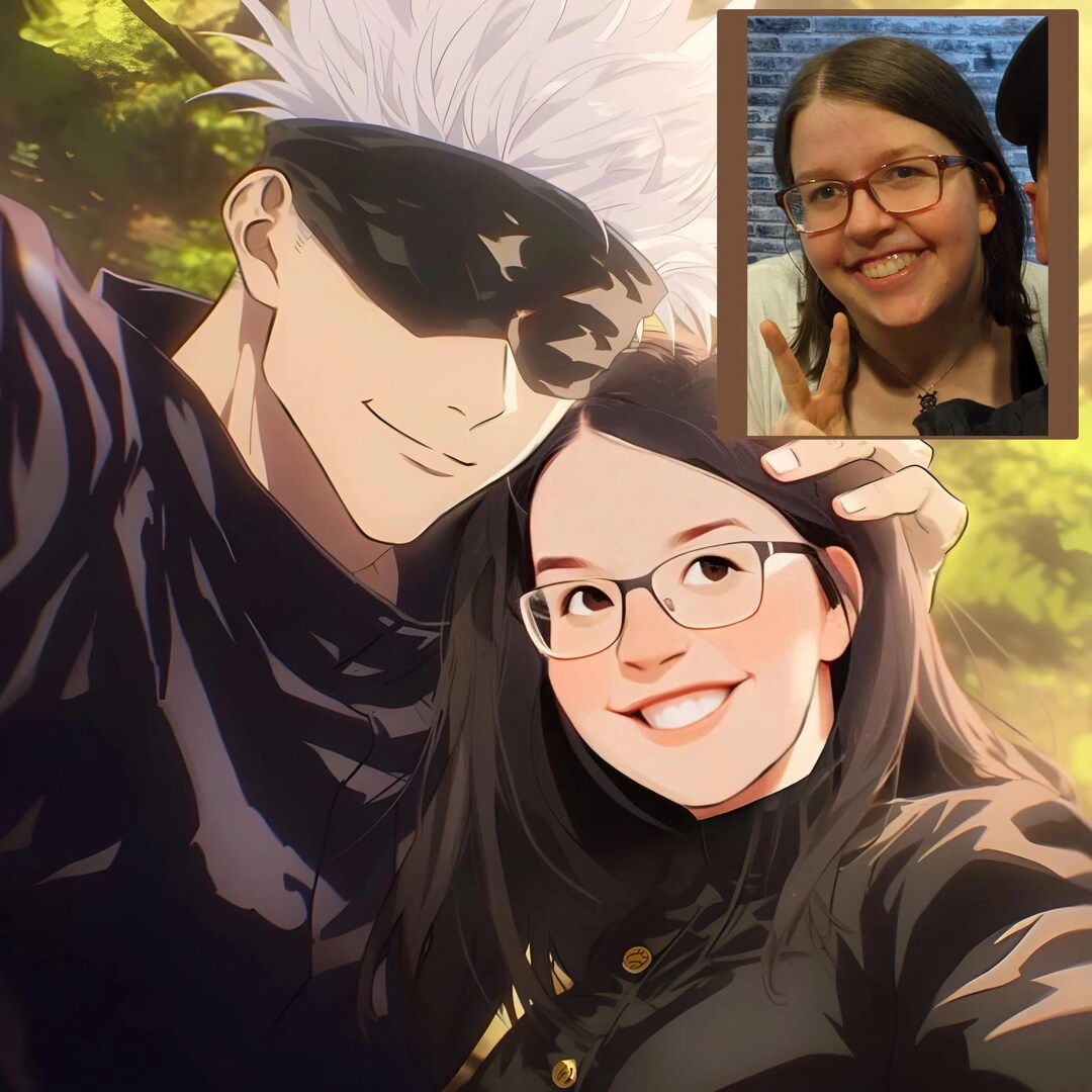 Gojo Jujutsu Kaisen Portrait, Personalised Cartoon Illustration, Anime ...