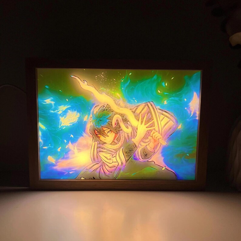 LED Frame Demon Slayer Light-up Painting, Wall Art Light, Wooden Frame ...
