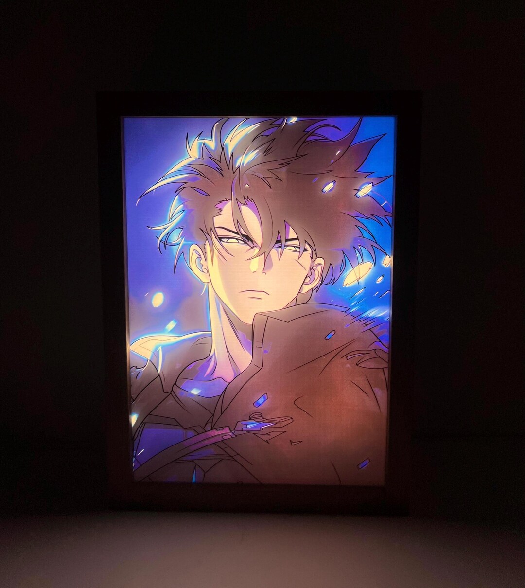 LED Frame Solo Leveling Light-up Painting, Wall Art Light, Wooden Frame ...