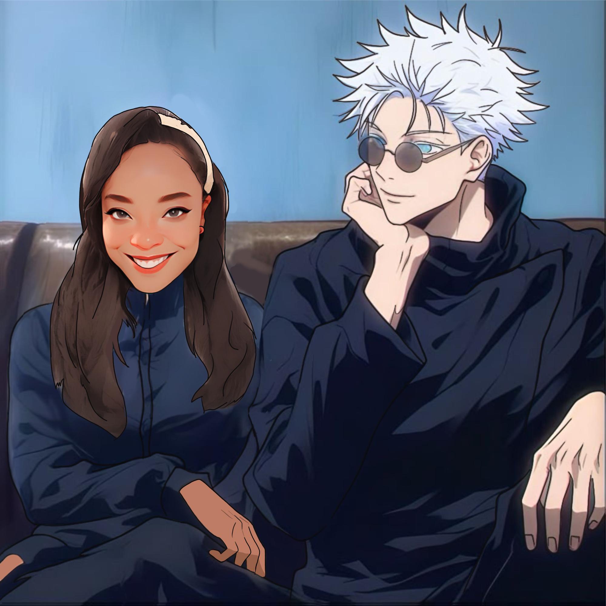 Gojo Jujutsu Kaisen Portrait, Personalised Cartoon Illustration, Anime ...