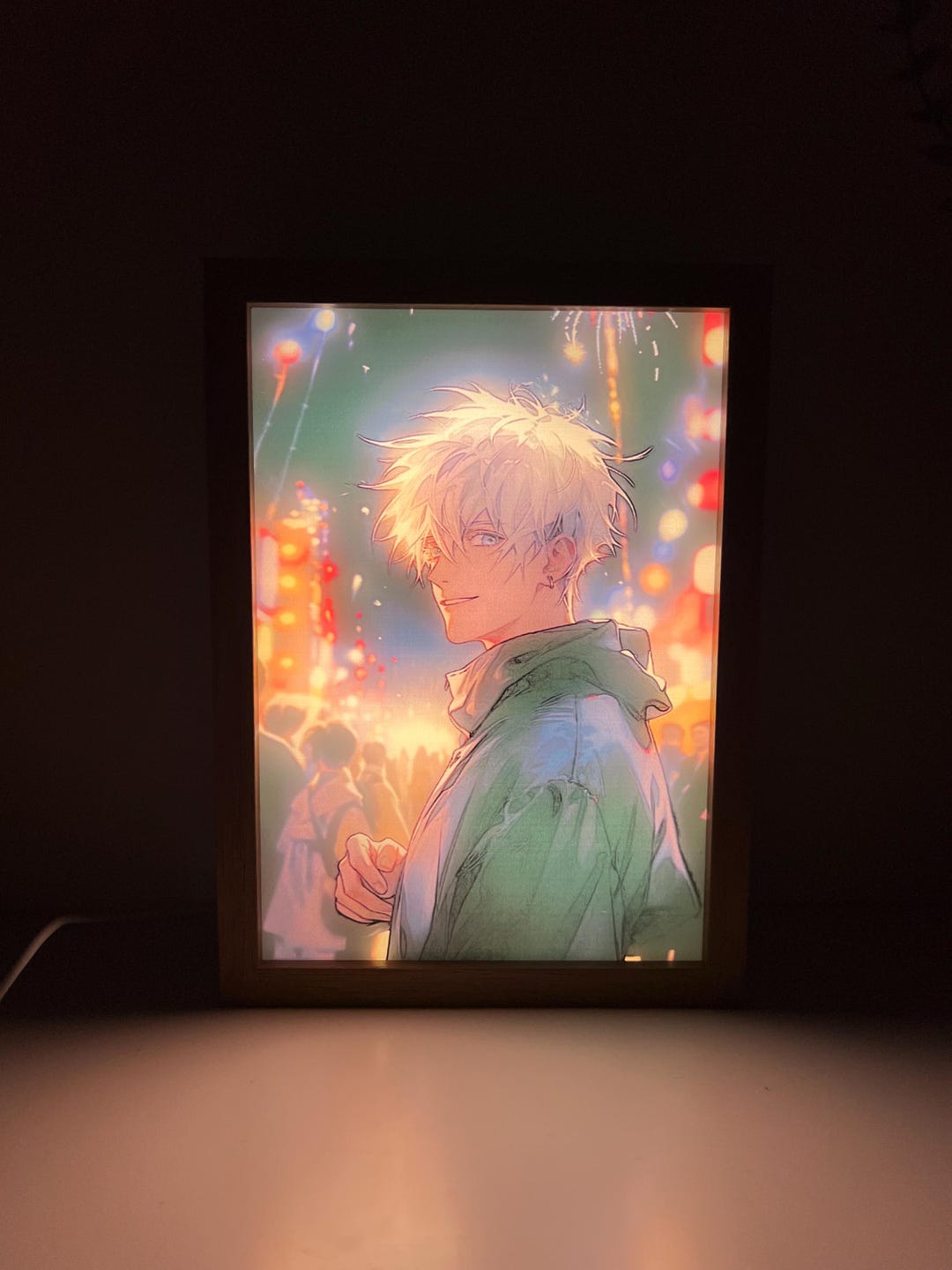 LED Frame Jujutsu Kaisen Gojo Light-up Painting, Wall Art Light, Wooden ...